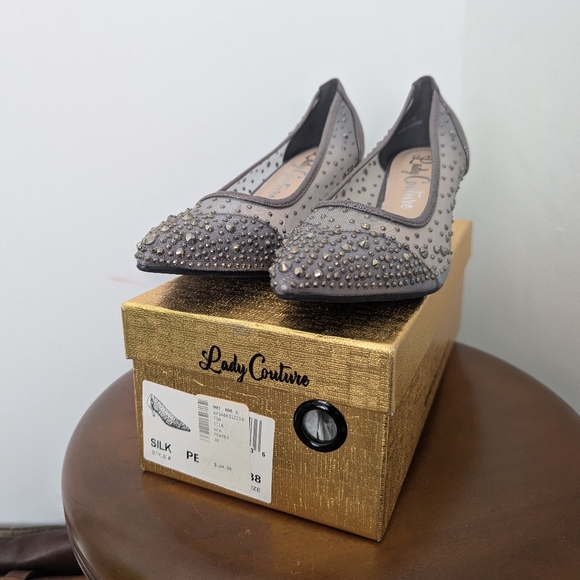 Lady Couture | Shoes | Lady Couture Gray Studded Womens Shoes Nwt ...